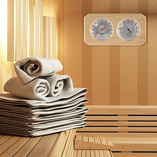 Dyna-Living 2 in 1 Sauna Wooden Sauna Hygrothermograph Indoor Fahrenheit Thermometer and Hygrometer for Hotel or Sauna Room