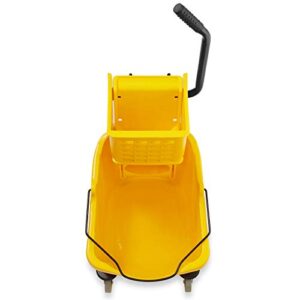 Dryser Commercial Side Press Wringer Combo Mop Bucket, 33 Quart, Yellow