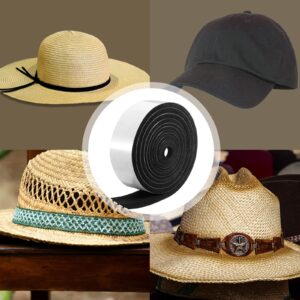 Outus 23 Pieces Hat Size Tape Reducer Foam Reducing Tape Roll Self Adhesive for Hat Cap Black