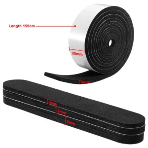 Outus 23 Pieces Hat Size Tape Reducer Foam Reducing Tape Roll Self Adhesive for Hat Cap Black