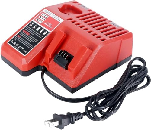 Swidan M12 & M18 Li-ion Battery Charger Replacement for Milwaukee M18 M12 XC 12V-18V 48-11-2420 48-11-2440 48-11-1820 48-11-1840 48-11-1850 48-11-2401 48-11-1890