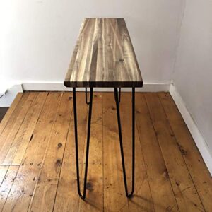 Black Walnut Console Table with Hairpin Legs