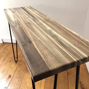 Black Walnut Console Table with Hairpin Legs