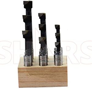 Shars Carbide Tipped Boring Bar Set, 9 PCS 1/2" C-6 Carbide Grade 404-7120 P{