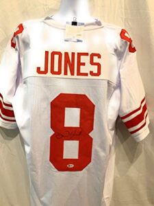 daniel jones new york giants signed autograph custom jersey white beckett witnessed certified