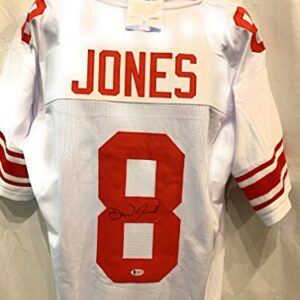 Daniel Jones New York Giants Signed Autograph Custom Jersey White Beckett Witnessed Certified