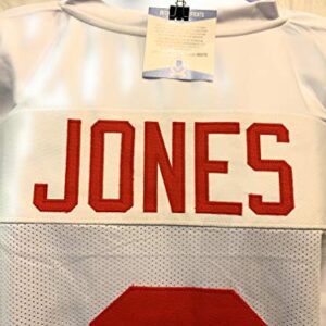 Daniel Jones New York Giants Signed Autograph Custom Jersey White Beckett Witnessed Certified