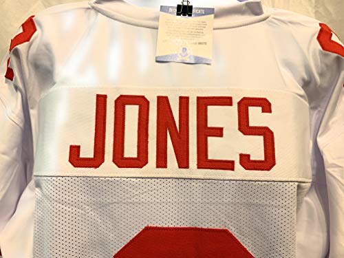 Daniel Jones New York Giants Signed Autograph Custom Jersey White Beckett Witnessed Certified