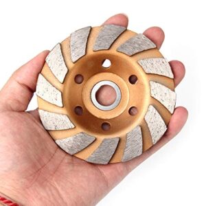 HRLORKC 4 Inch Concrete Turbo Diamond Grinding Cup Wheel 12 Segs Heavy Duty Angle Grinder Wheels for Angle Grinder