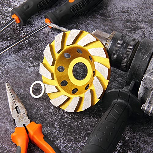 HRLORKC 4 Inch Concrete Turbo Diamond Grinding Cup Wheel 12 Segs Heavy Duty Angle Grinder Wheels for Angle Grinder