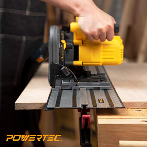 POWERTEC 71505 110” Guide Rail Joining Set for DeWalt Track Saws | Includes 2x55" Aluminum Extruded Guided Rails and (1) Guide Rail Connector for Woodworking Projects