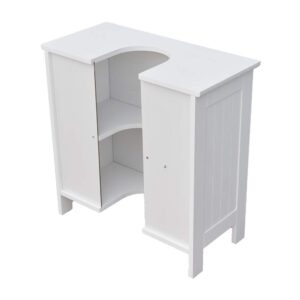 FCH Pedestal Sink, Storage Cabinets with Two Doors and Adjustable Shelves Under Sink Organizer Bathroom Vanity Storage White