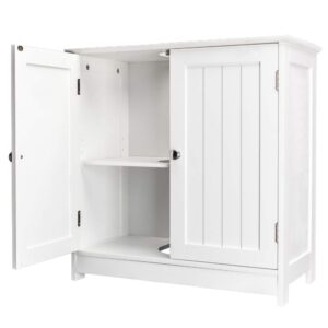 FCH Pedestal Sink, Storage Cabinets with Two Doors and Adjustable Shelves Under Sink Organizer Bathroom Vanity Storage White