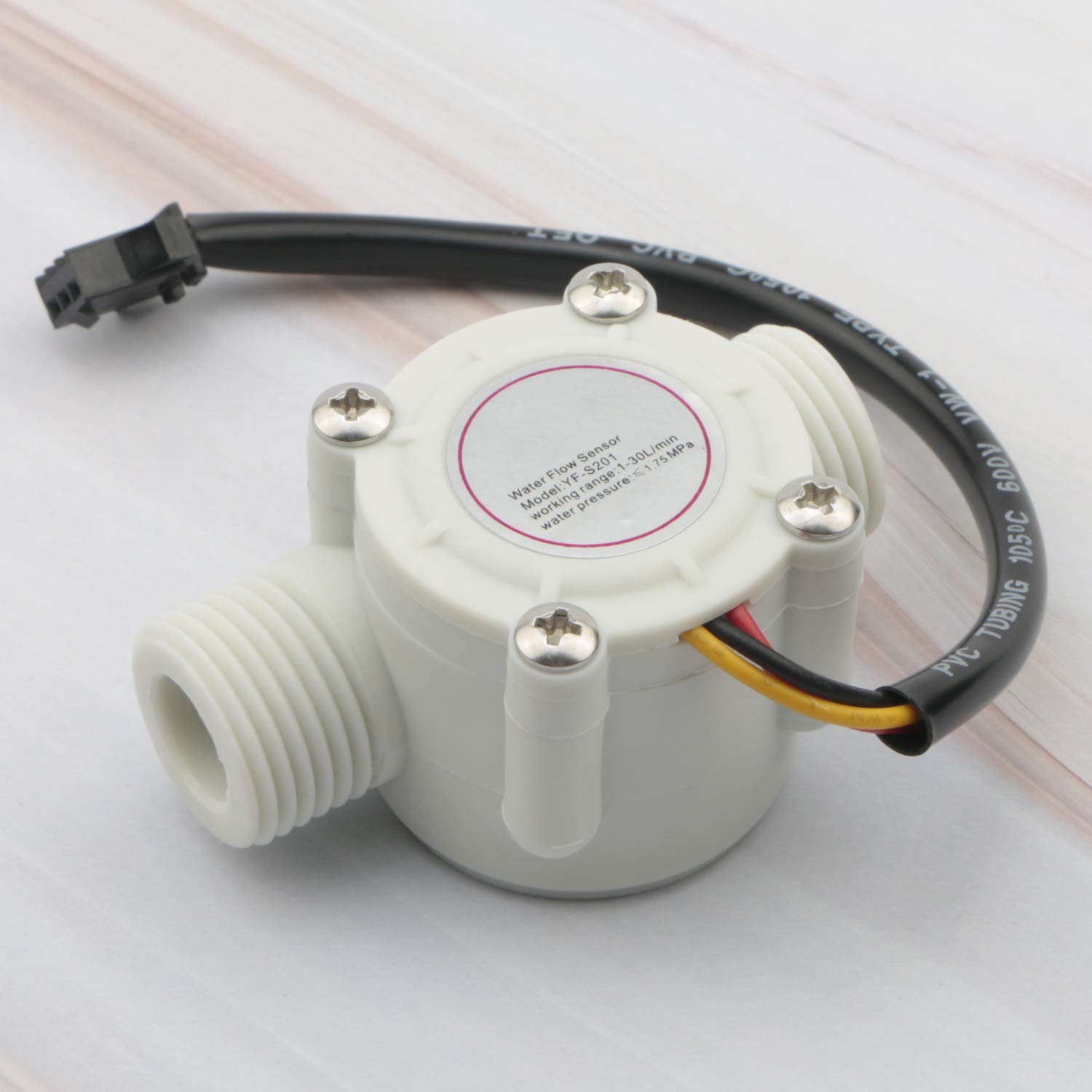 Pxyelec 1Pcs 1/2" High Precision Flow Meter, Hall Effect Water Flow Sensor Switch Flowmeter Fluid Meter, 1-30L/minute