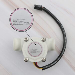 Pxyelec 1Pcs 1/2" High Precision Flow Meter, Hall Effect Water Flow Sensor Switch Flowmeter Fluid Meter, 1-30L/minute