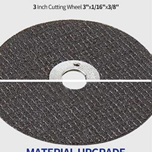 25Pack 3 inch Cut Off Wheels 3/8'' Arbor Cutting Disc Cutting All Ferrous Metals and Stainless Steel for Angle Die Grinder