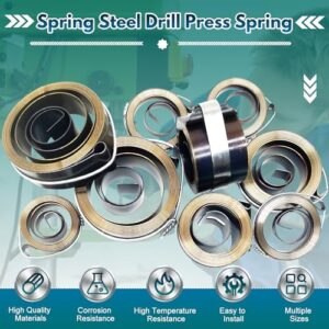 MroMax 2Pcs Drill Press Spring, 0.02" x 0.39" x 60.63" Quill Spring Feed Return Coil Spring Assembly, 0.5 x 10 x 1540mm Drill Press Spring Spring Steel Chemical Blackening Finish