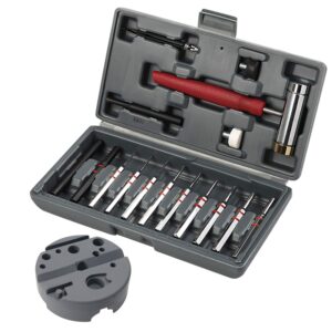 w wiregear punch set elite tool made of solid material including steel punch and hammer with bench block ideal for maintenance with storage case