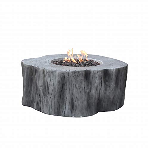 Elementi Outdoor Fire Pit 45,000 BTU 42-Inch Length Natural Gas Fire Table Patio Fireplace with Lava Rocks and Fire Bowl Cover, Manchester Series (L42 x W39 x H17 inch) (Classic Grey)