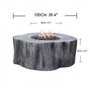 Elementi Outdoor Fire Pit 45,000 BTU 42-Inch Length Natural Gas Fire Table Patio Fireplace with Lava Rocks and Fire Bowl Cover, Manchester Series (L42 x W39 x H17 inch) (Classic Grey)