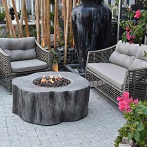 Elementi Outdoor Fire Pit 45,000 BTU 42-Inch Length Natural Gas Fire Table Patio Fireplace with Lava Rocks and Fire Bowl Cover, Manchester Series (L42 x W39 x H17 inch) (Classic Grey)