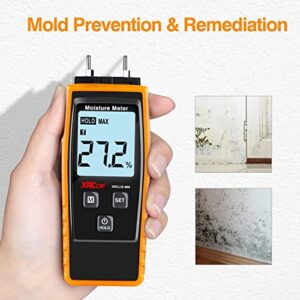 XRCLIF Wood Moisture Meter - Digital Moisture Meter for Wallls/Firewood/Lumber/Mortar, Handheld Wood Humidity Meter, Moisture Detector for Walls