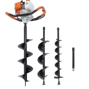 dyrabrest 52cc gas powered earth auger post hole digger borer fence ground drill 4inch / 6inch / 8inch bits