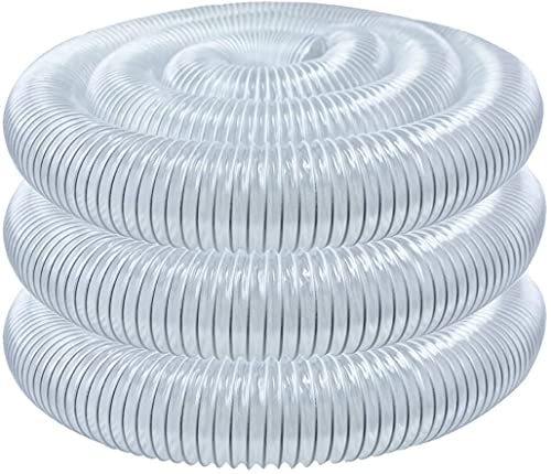 POWERTEC 70267 6" x 20' PVC Dust Collection Hose for Dust Collector for Woodworking and Shop Vacuum, 6 Inch Dust Collector Hose for Dust Collection Fittings