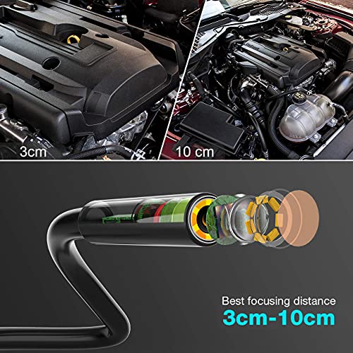 Industrial Endoscope, SKYBASIC Digital Borescope Sewer Camera IP67 Waterproof 4.3 Inch LCD Screen HD Snake Camera Inspection Camera with 6 LED Lights, Semi-Rigid Cable, 32GB Card and Tool -16.5FT