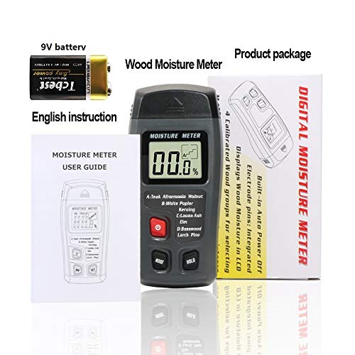 Wood Moisture Meter, Moisture Reader for Firewood, Small Handheld Wood Moisture Detector, Humidity Detector for Cordwood, Furniture, Floor, Wood Humidity Measuring Device