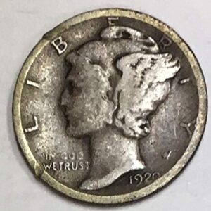 1920 D Mercury Dime 90% Silver 10c Average Circulated