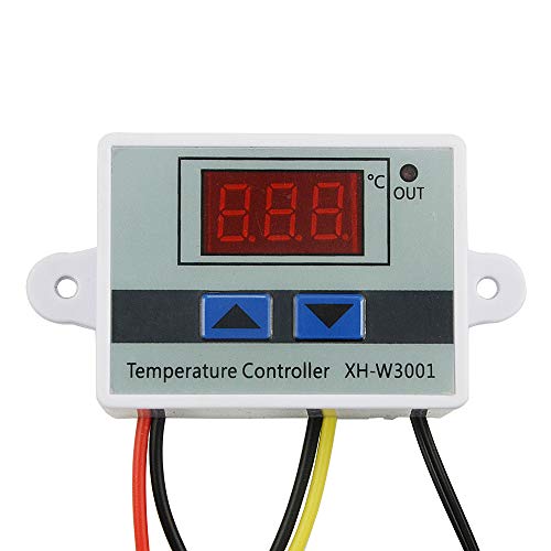 XINGYHENG XH-W3001 DC 12V 10A Microcomputer Digital Temperature Controller Digital Display Thermostat Control Switch and NTC 10K Thermistor Sensors Digital Temperature Probe (12V 120W)