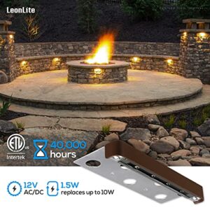 LEONLITE Classic Series 7 Inch LED Hardscape Lighting, Retaining Wall Lights, LED Landscape Lighting, 12V Paver Light Low Voltage, 1.5W Outdoor Step Lights, 2700K Soft White, ETL, Pack of 4