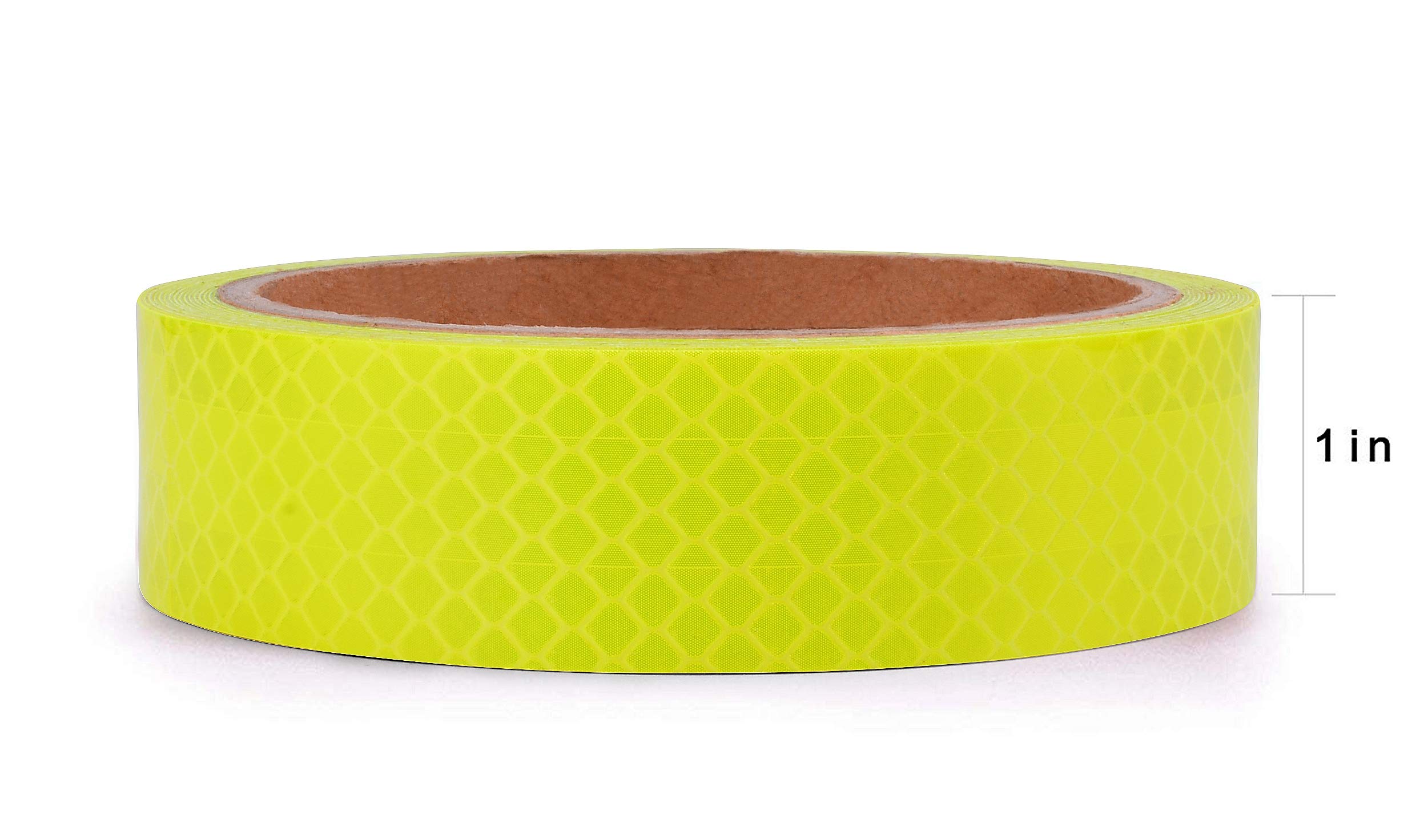 Qomovo DOT High-Intensity Fluorescent Yellow Reflective Tape Conspicuity Safety Warnning Adhesive Tape(1in x 15ft)