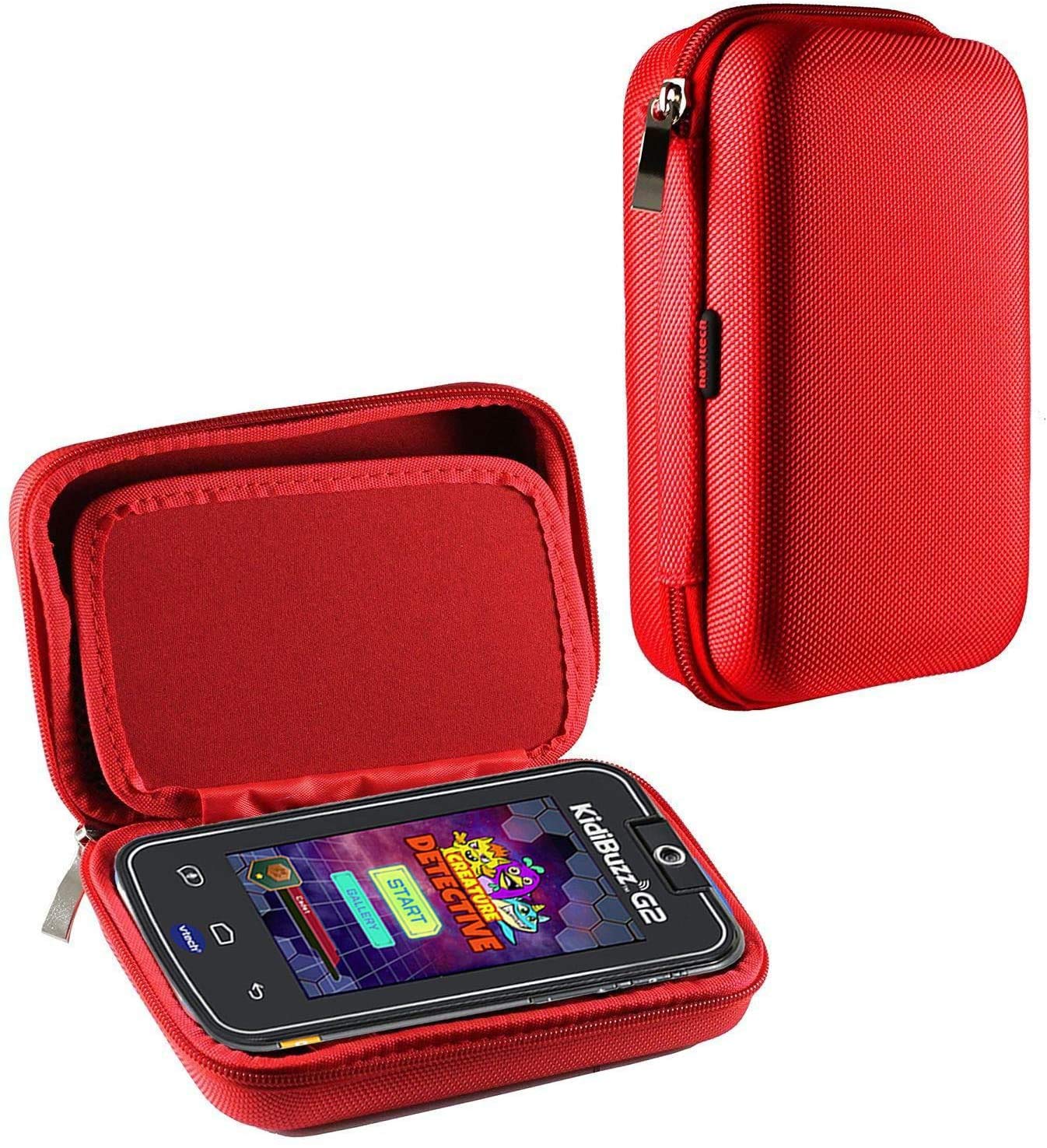 Navitech Red Premium Travel Hard Carry Case Cover Sleeve Compatible with The VTech KidiBuzz G2