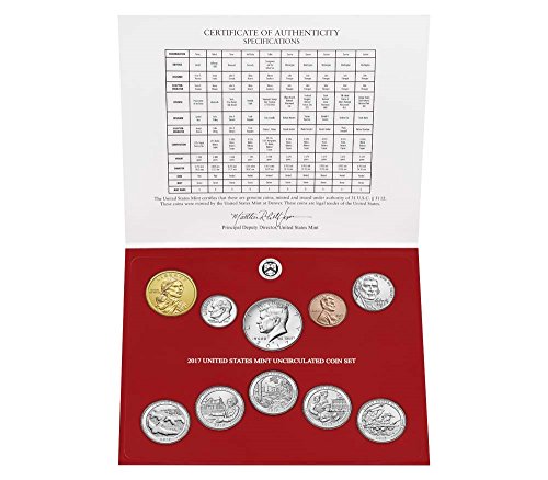 2017 P, D U.S. Mint Uncirculated 20 Coin Mint Set with CoA Uncirculated