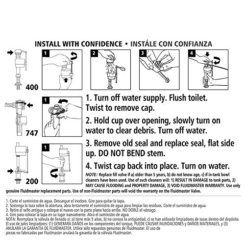 Fluidmaster 242 Toilet Fill Valve Seal Replacement Part, Fits 400A Fill Valve (10)