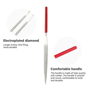 KALIM 10Pcs Mini Diamond Needle File Set 6 Inch Total Length 150 Grit Diamond File(Usable File Length:2-3/4 Inch)