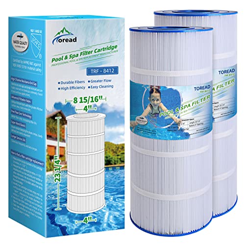 TOREAD Replacement for Pool Filter Pleatco PA120, CX1200RE, C1200, Unicel C-8412, Filbur FC-1293, Waterway Clearwater II, Pro Clean 125, 817-0125N, Aladdin 22002, 120 sq.ft Filter Cartridge, Pack of 2