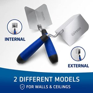 HOGARD Inside Corner Trowel | Best Corner Drywall Tool | Made of Stainless Steel with Internal Angle and Soft Grip Handle.