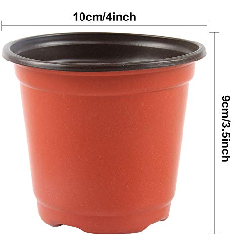 Augshy 150 Pcs 4" Plastic Plants Nursery Pot, Seed Starting Pots for Succulent Seedling Cutting Transplanting