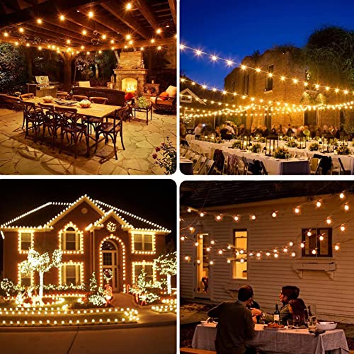 25Ft LED Outdoor String Lights Christmas, G40 Globe Patio String Lights Waterproof with 27 Shatterproof LED Bulbs, Hanging Christmas Decorations Lights for Backyard Porch Garden Bistro Party- White