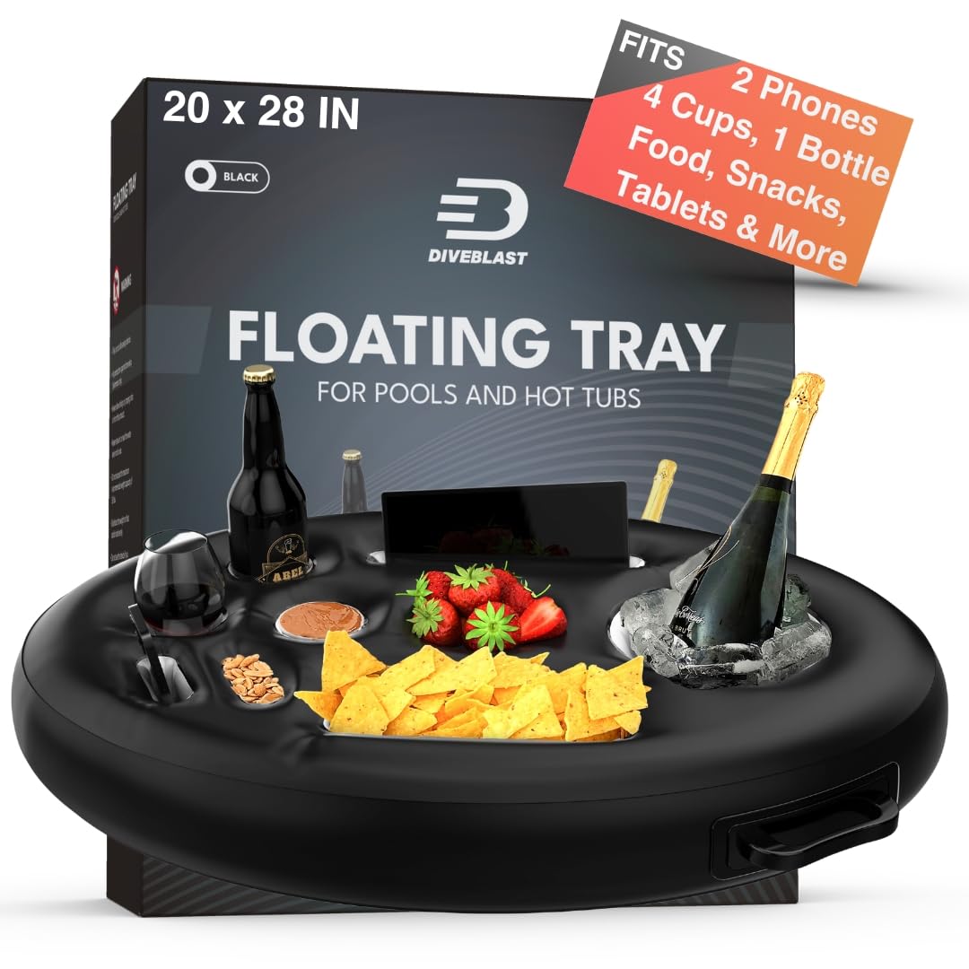 DIVEBLAST: Premium Floating Drink Holder for Pool, Hot Tub Drink Holder Floats, Swimming Pool Accessories for Adults, Drink Floaties for Pool