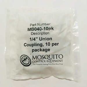 MB040 Straight 1/4" Fittings for Mosquito Misting System (10 Pack)