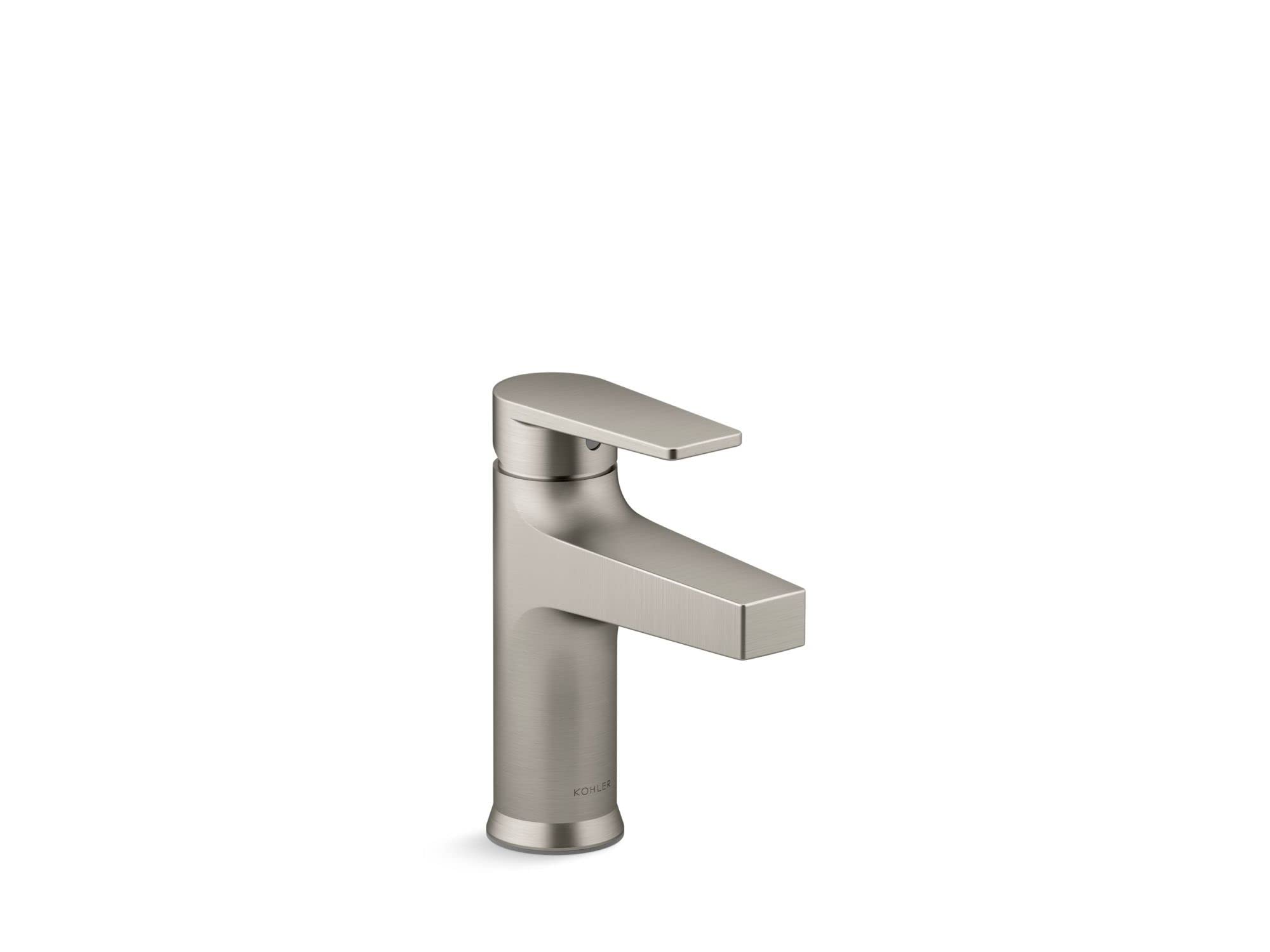 KOHLER 74021-4-BN Taut Single-Handle Bathroom Faucet with Pop-Up Drain, One Hold Bathroom Sink Faucet with Escutcheon, Vibrant Brushed Nickel