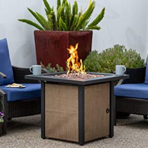 Bond Manufacturing 51846 28in Woodleaf Fire Pit, Black/Tan