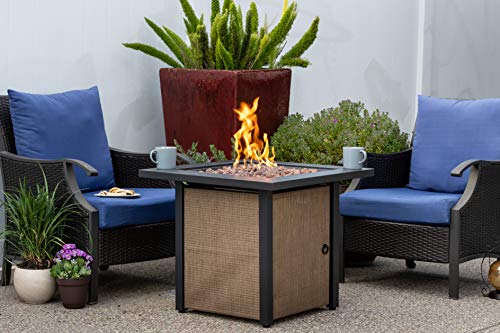 Bond Manufacturing 51846 28in Woodleaf Fire Pit, Black/Tan