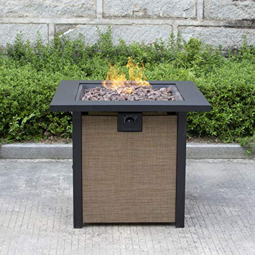 Bond Manufacturing 51846 28in Woodleaf Fire Pit, Black/Tan