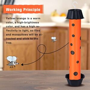 Stingmon 6 Pack Fly Trap Stick, Fly Traps Indoor for Home, Sticky Fly Trap Indoor/Outdoor, Flying Insect Catcher with Hanging Hook, Gnat, Mosquito, Flying Insect Killer