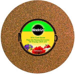 miracle-gro smgcks14 14" cork saucer, natural